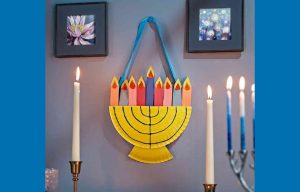 Paper Plate Menorah - Snowy the Mouse